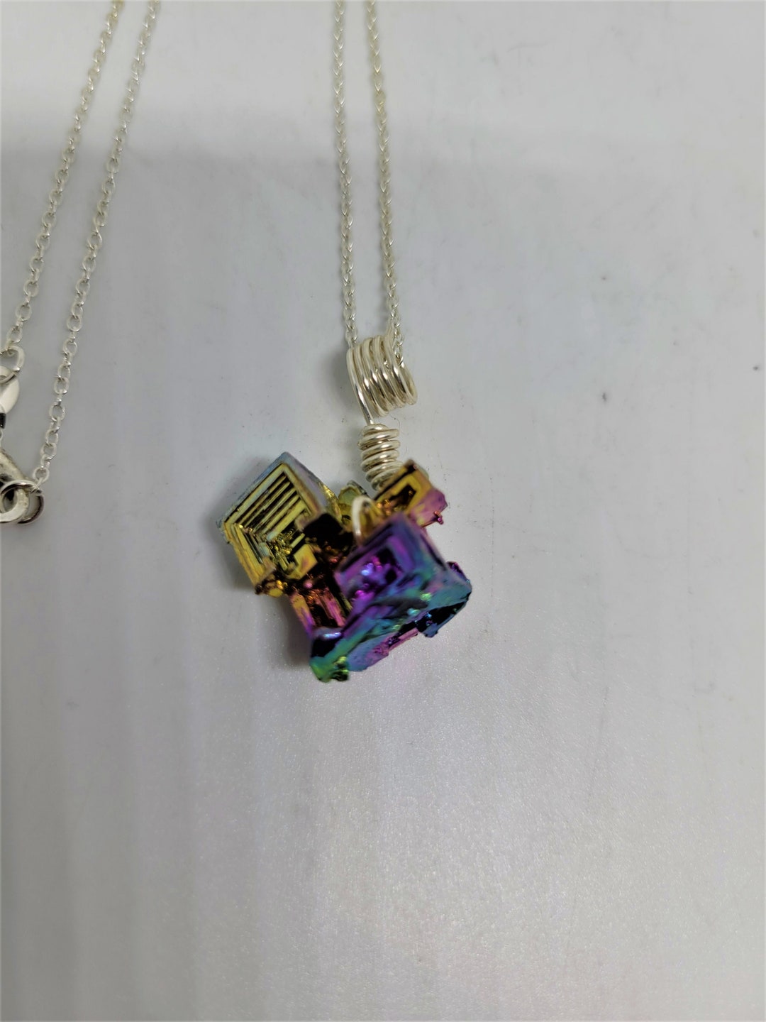 Bismuth 12g Rainbow Crystal Necklace - Etsy