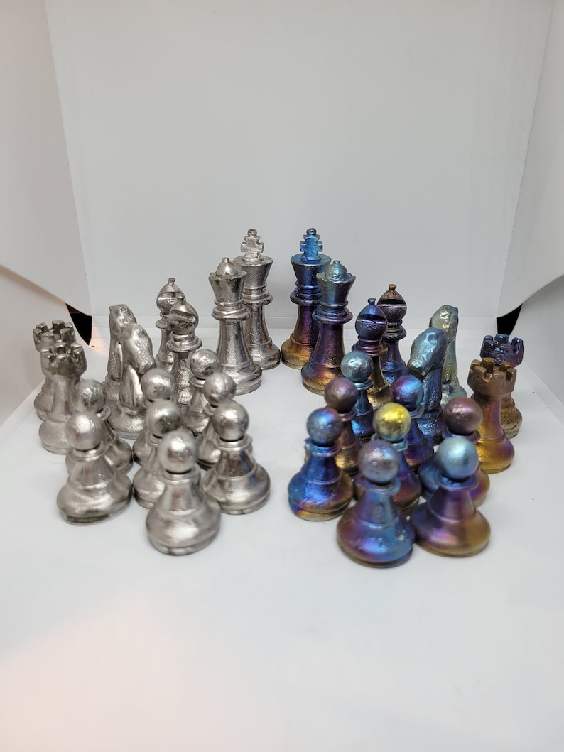 Bismuth Chess Pieces Full Set - Etsy