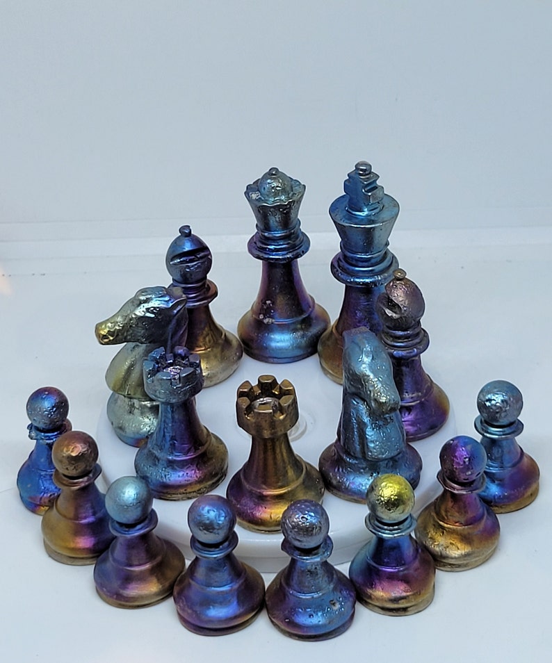 Bismuth Chess Pieces Full Set - Etsy