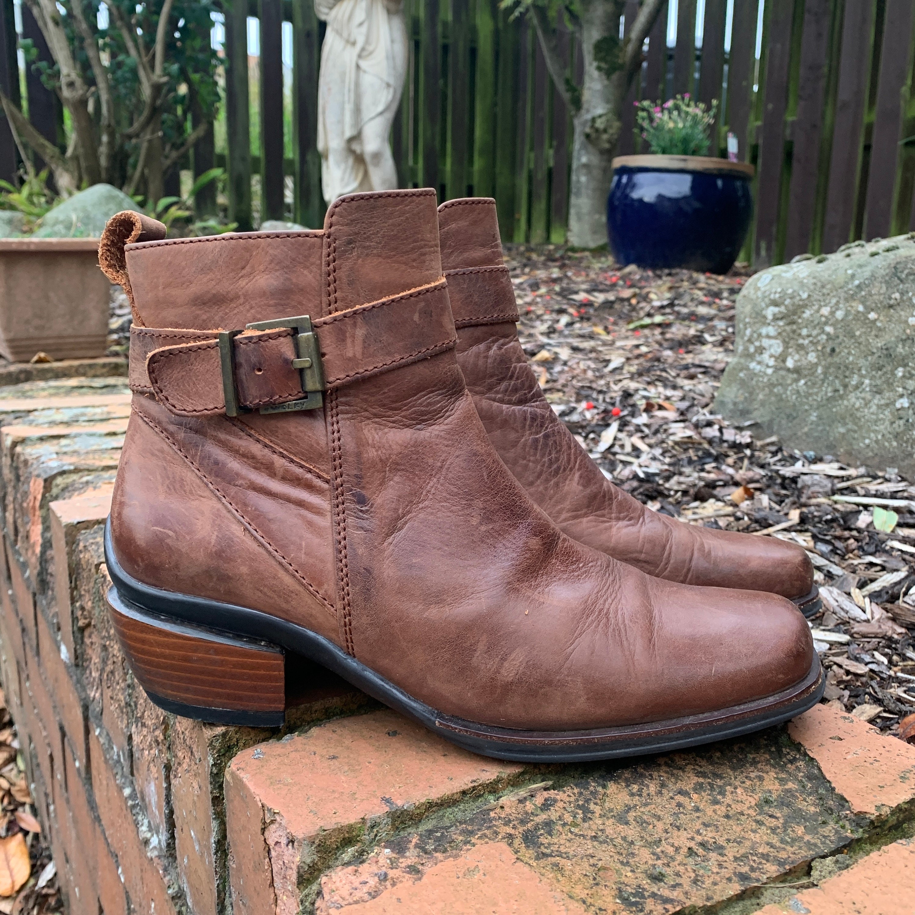 Retro 90's Ladies Brown Leather Cuban Heeled Gaucho or - Etsy