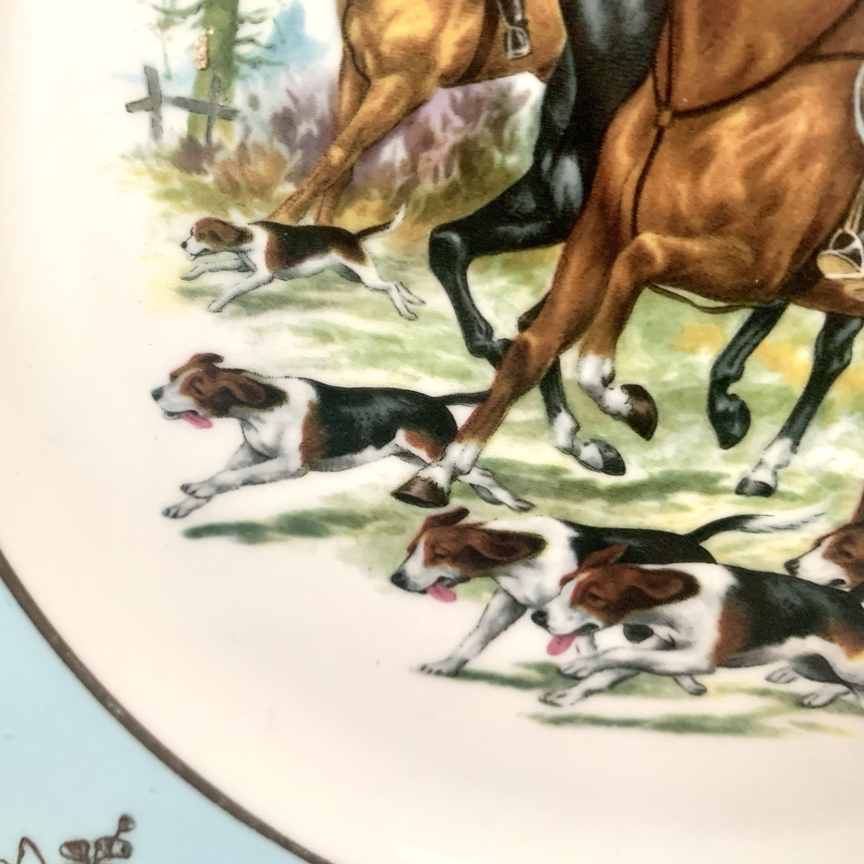 FOX HUNTING PLATES Pair Vintage Plates Featuring English Fox - Etsy