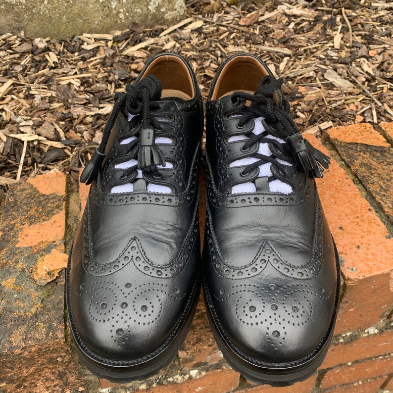 Classic Scottish Ghillie Brogues / Piper Kilt Shoes / Scottish Black ...