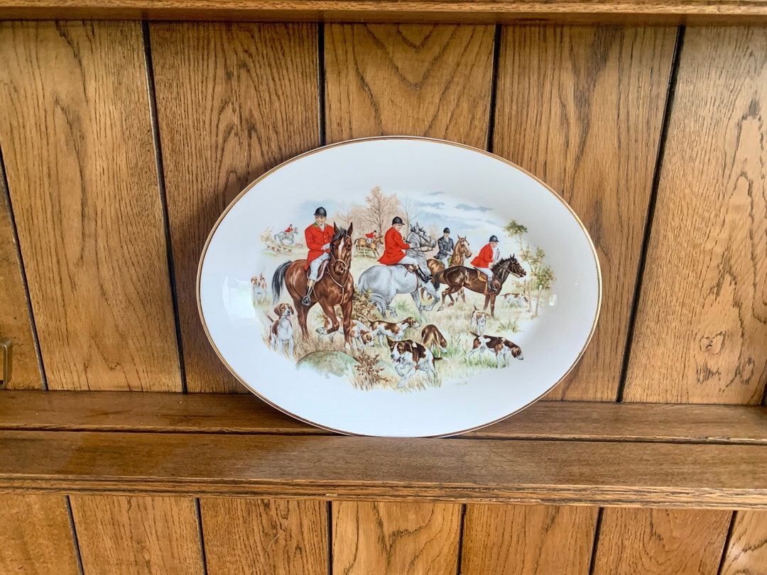 FOX HUNTING PLATTER - Vintage English Serving Platter or Decorative ...