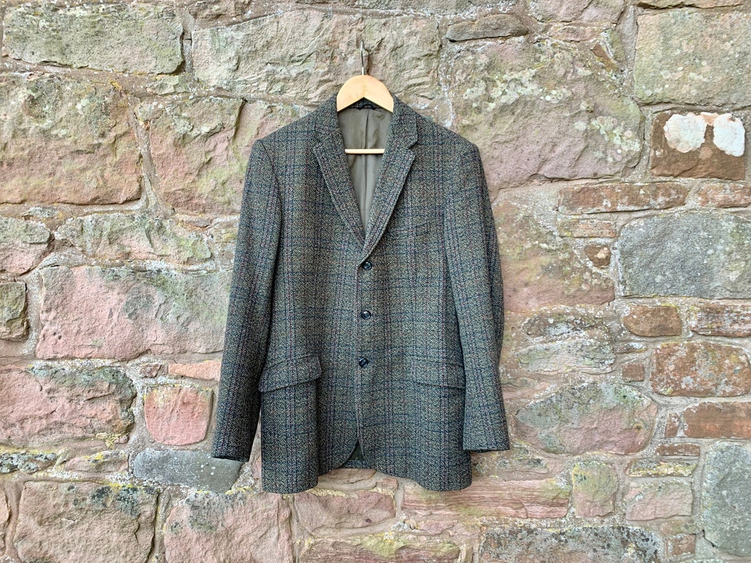 TWEED HACKING JACKET / Vintage 3 Button "old School" Twist Tweed ...