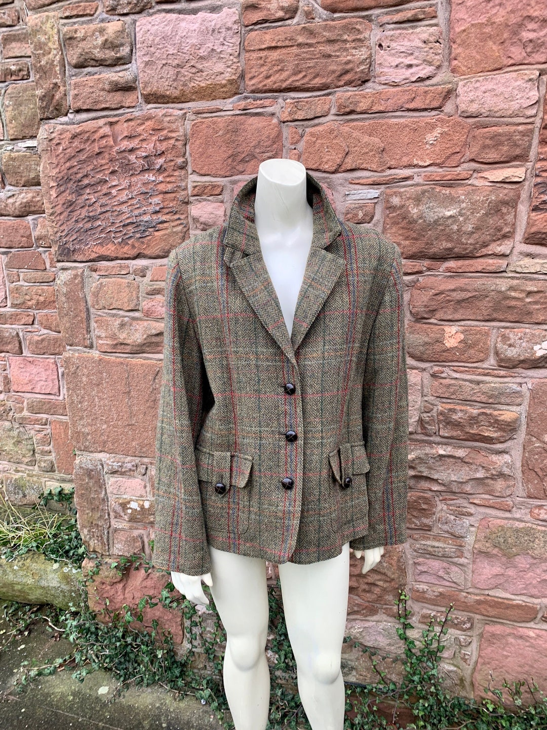 IRISH TWEED JACKET - Vintage Ladies Green Tweed Irish Country Classic ...