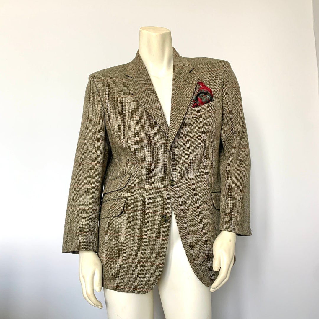 TWEED HACKING JACKET / Classic old School Gentry British Saxony Supreme ...