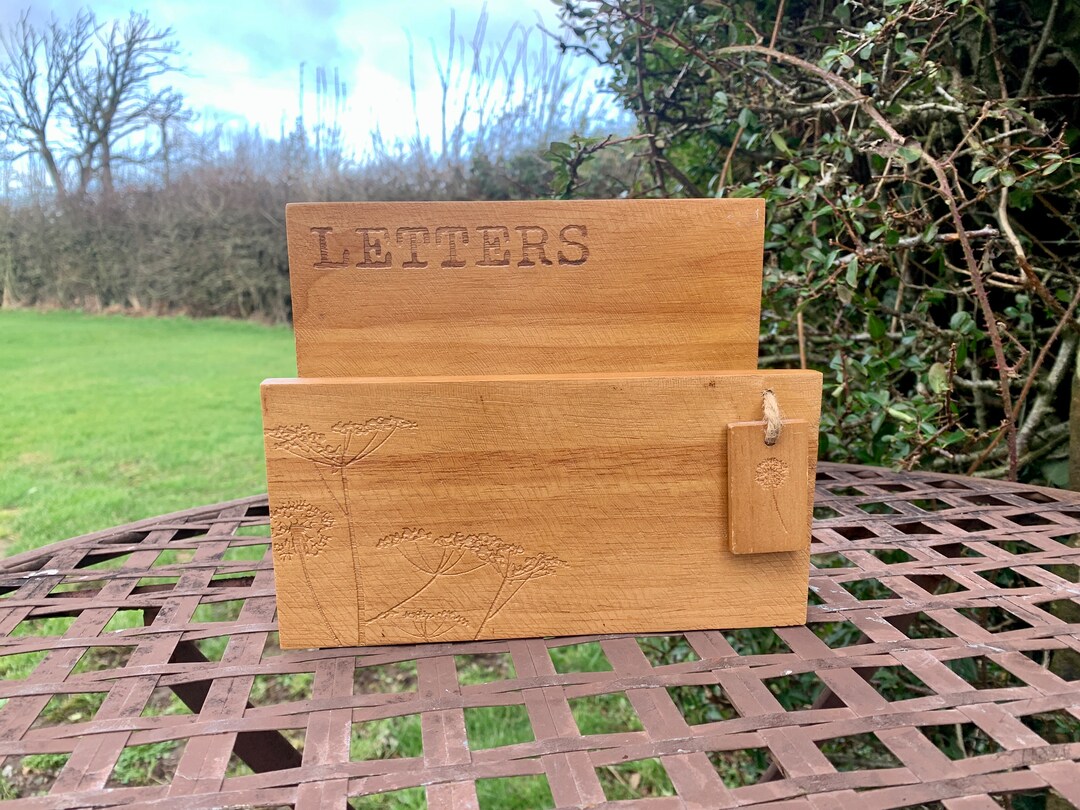 Vintage Oak Letter Rack - a Simple Wooden Desktop Rack Featuring Spell ...