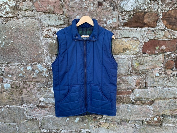 VINTAGE GILET - Blue Quilted Classic Quality Country … - Gem