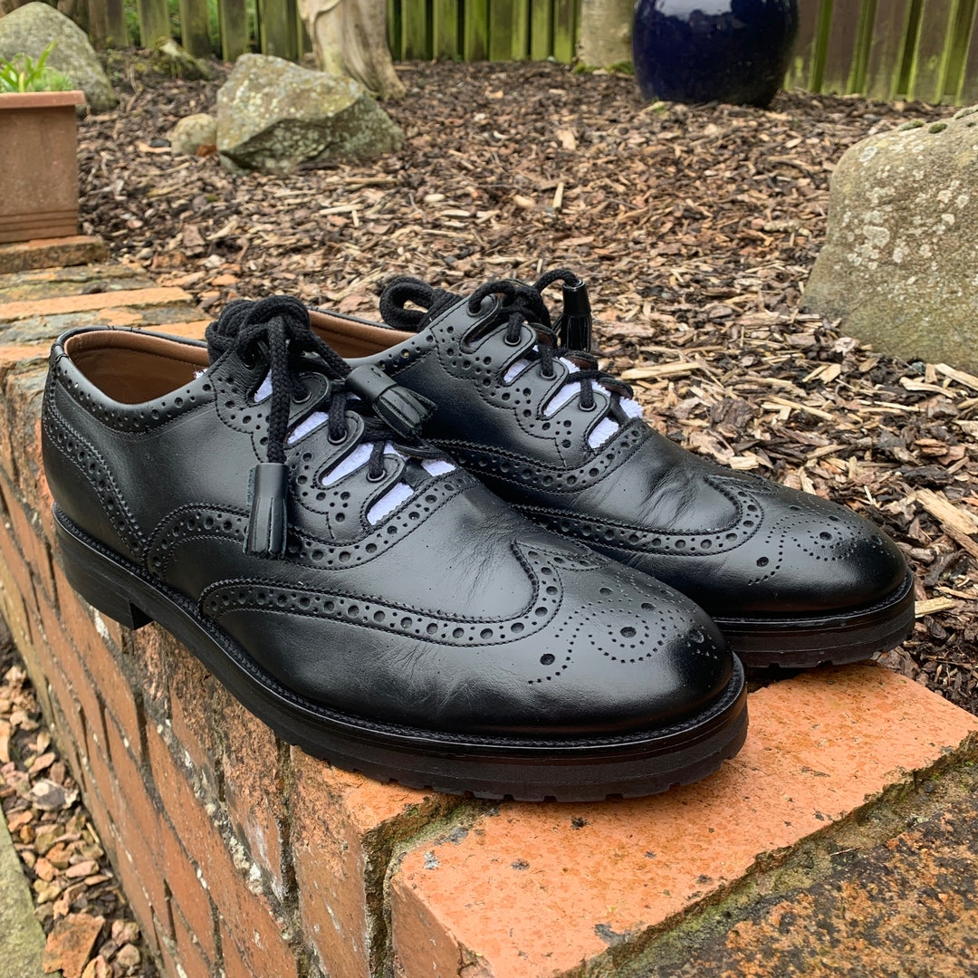 Classic Scottish Ghillie Brogues / Piper Kilt Shoes / Scottish Black ...