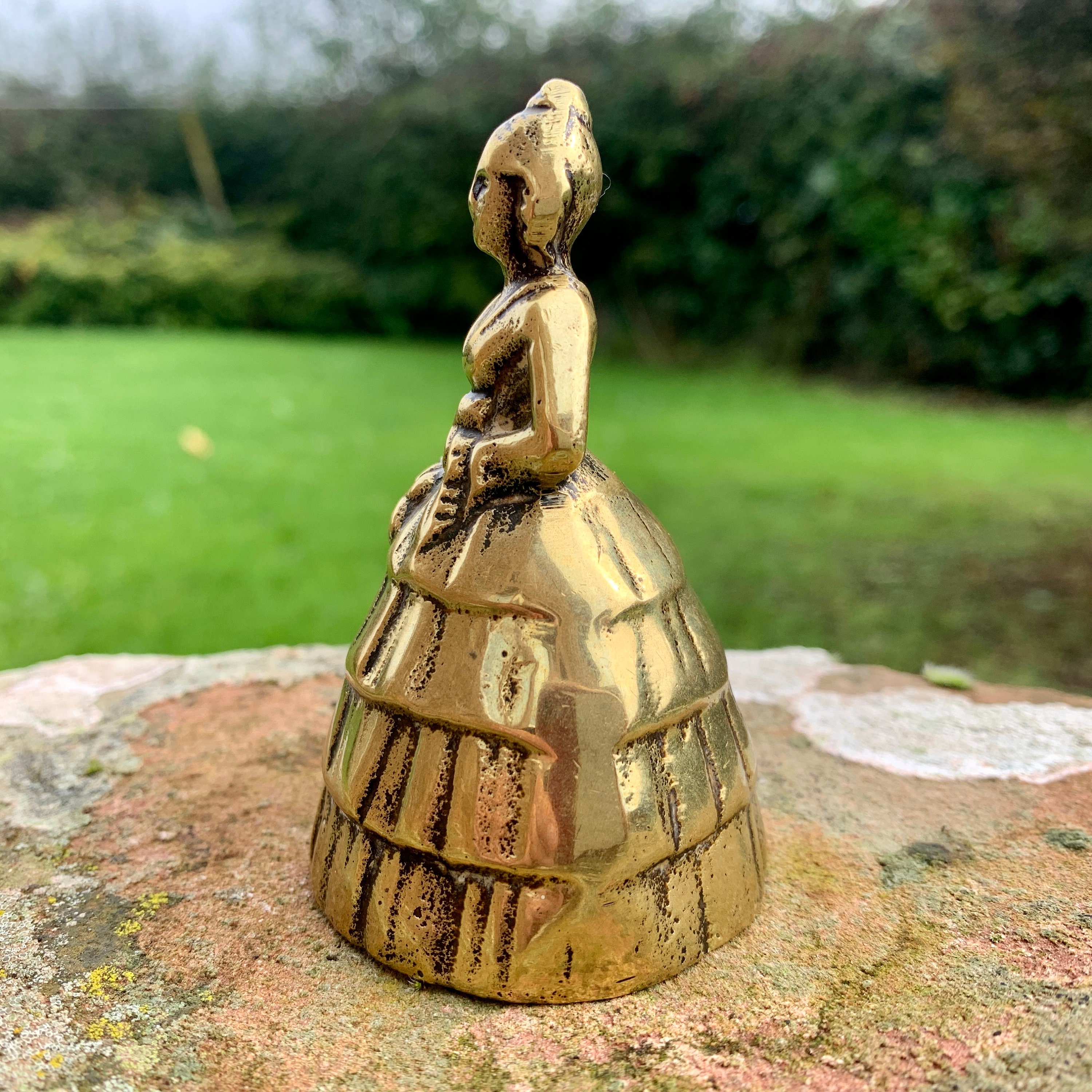 Vintage or Antique Brass Sothern Belle or Victorian Lady Table Bell ...