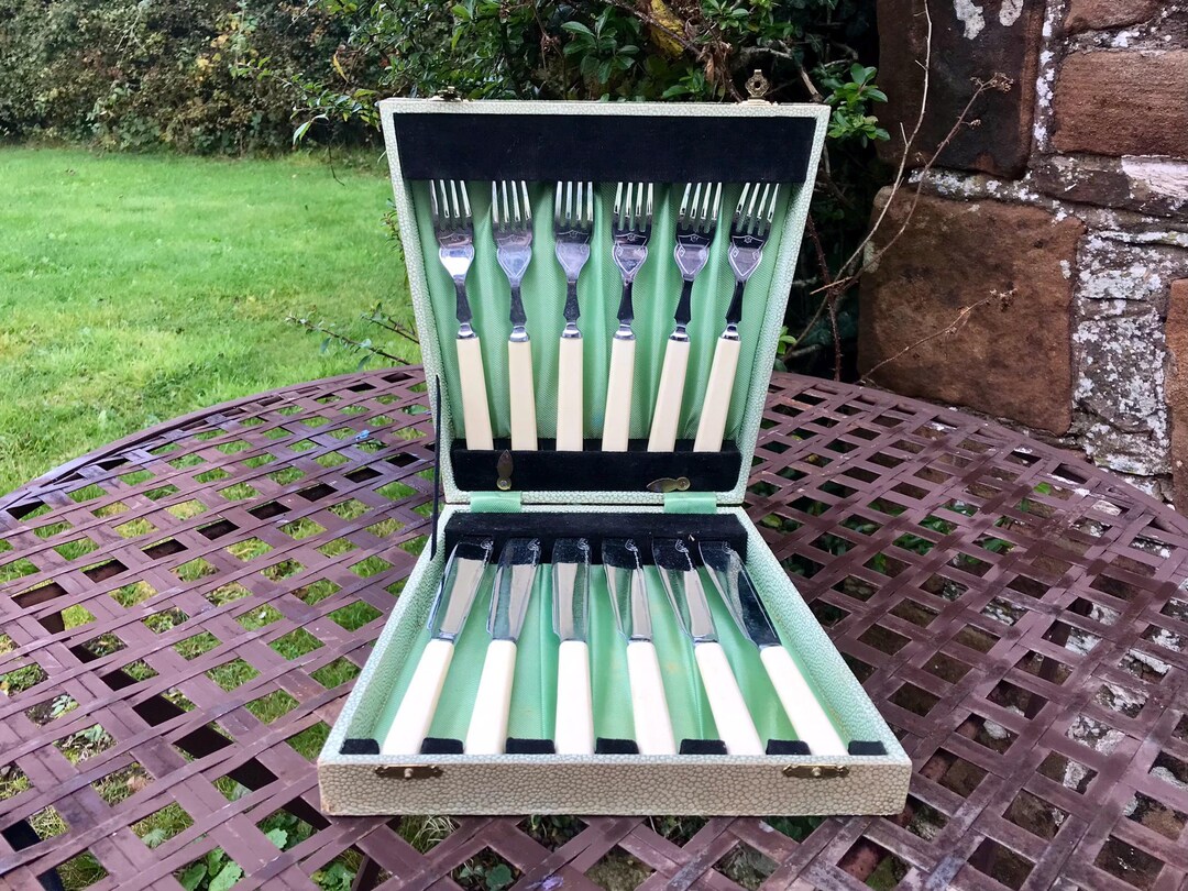 ART DECO CUTLERY - Stunning Vintage Art Deco Steel Cutlery Set in ...