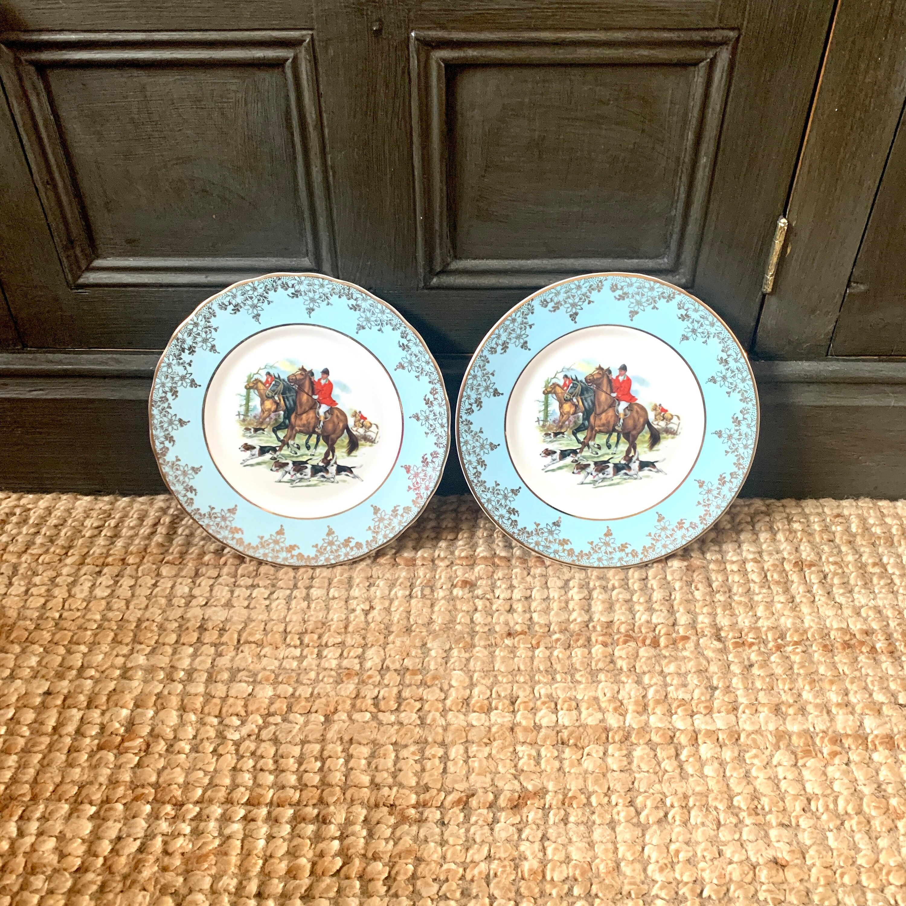FOX HUNTING PLATES Pair Vintage Plates Featuring English Fox - Etsy