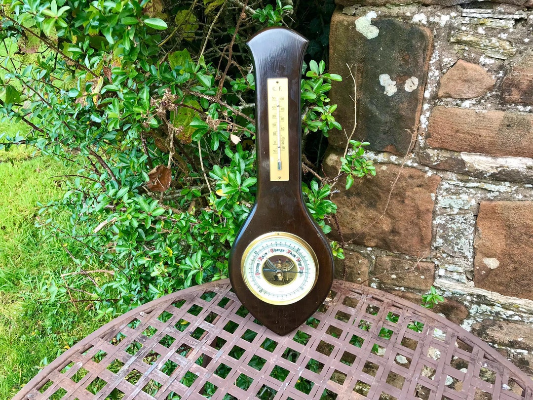 VINTAGE MAHOGANY BAROMETER - Classic Vintage Hand Painted Style Old ...