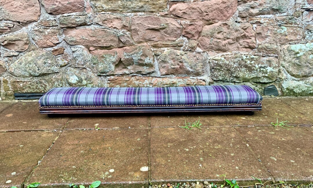 VICTORIAN FOOTREST Long Fireside Footstool Reupholstered & Close Nailed ...