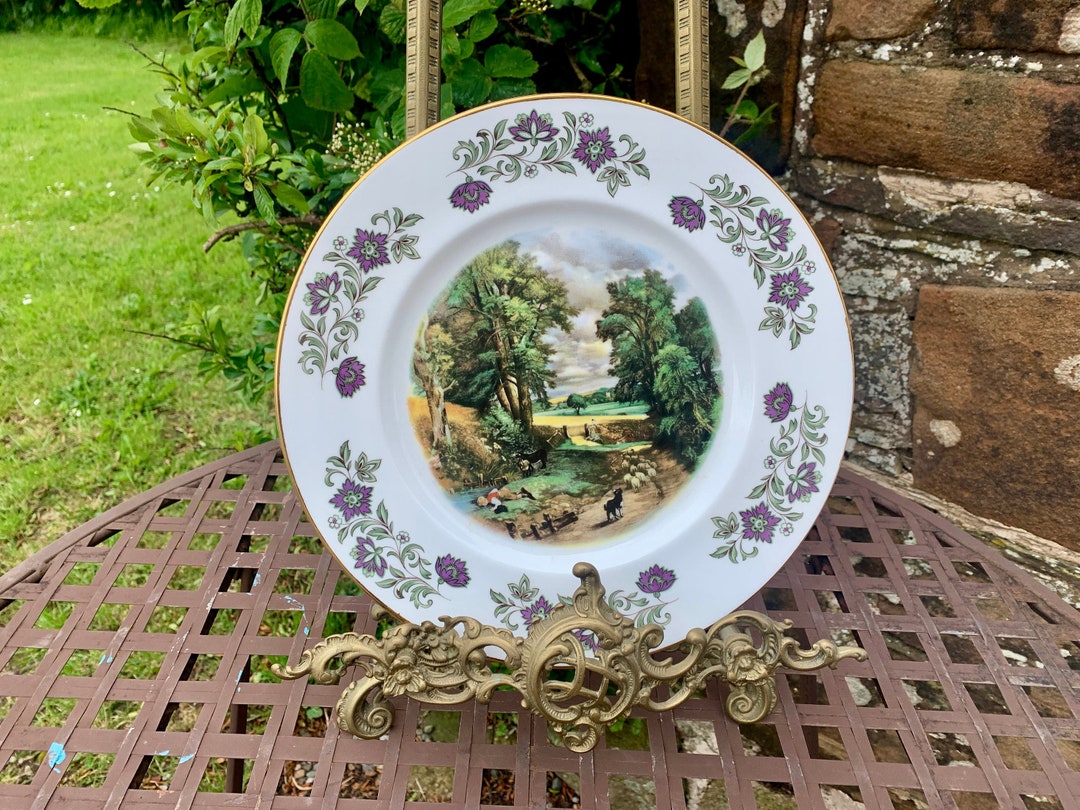 Rare Vintage English Decorative Plate Featuring a Beautiful English ...