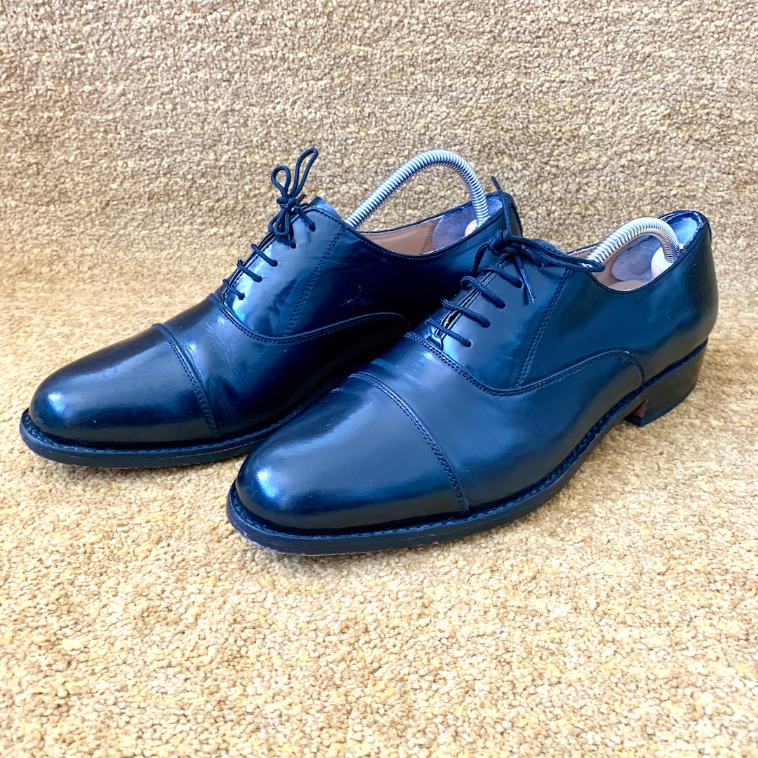 ENGLISH HANDMADE SHOES / Oxford Lace up Handmade Leather Shoes. Black ...
