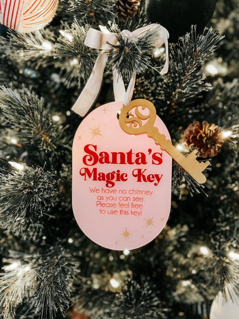 Santa's Magic Key Ornament - Acrylic Christmas Keepsake for Chimneyless ...