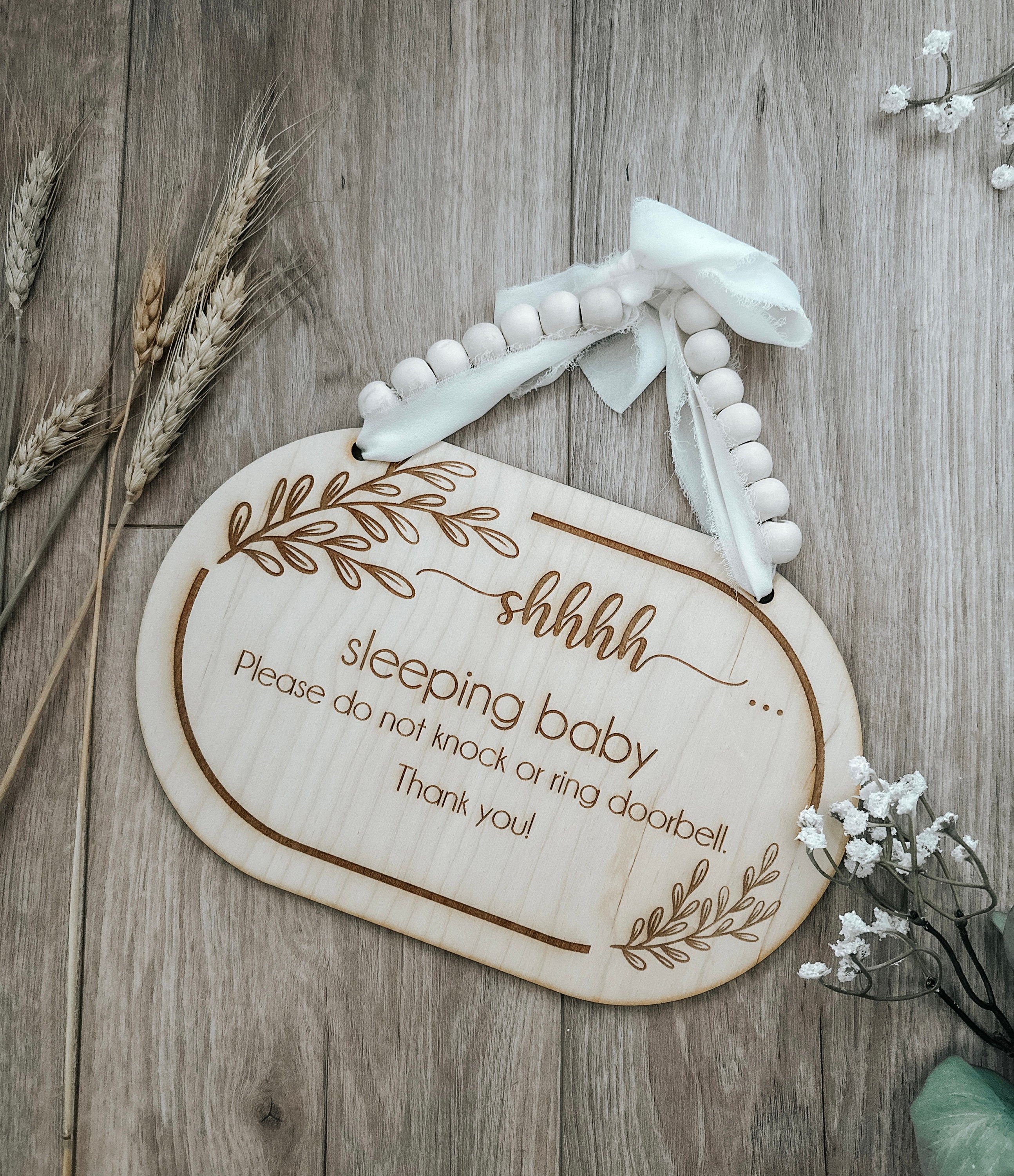 Elegant Wooden "sleeping Baby" Door Sign – Shhh No Knocking or Doorbell ...