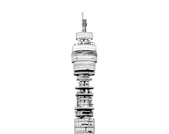 BT Tower, London Print London Poster London Illustration London ...