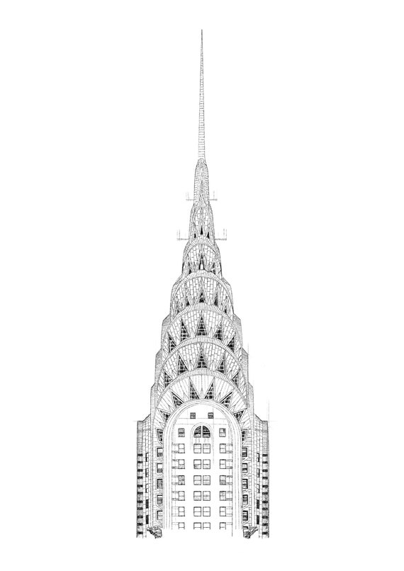 A4 Chrysler Building Digital Print - Etsy