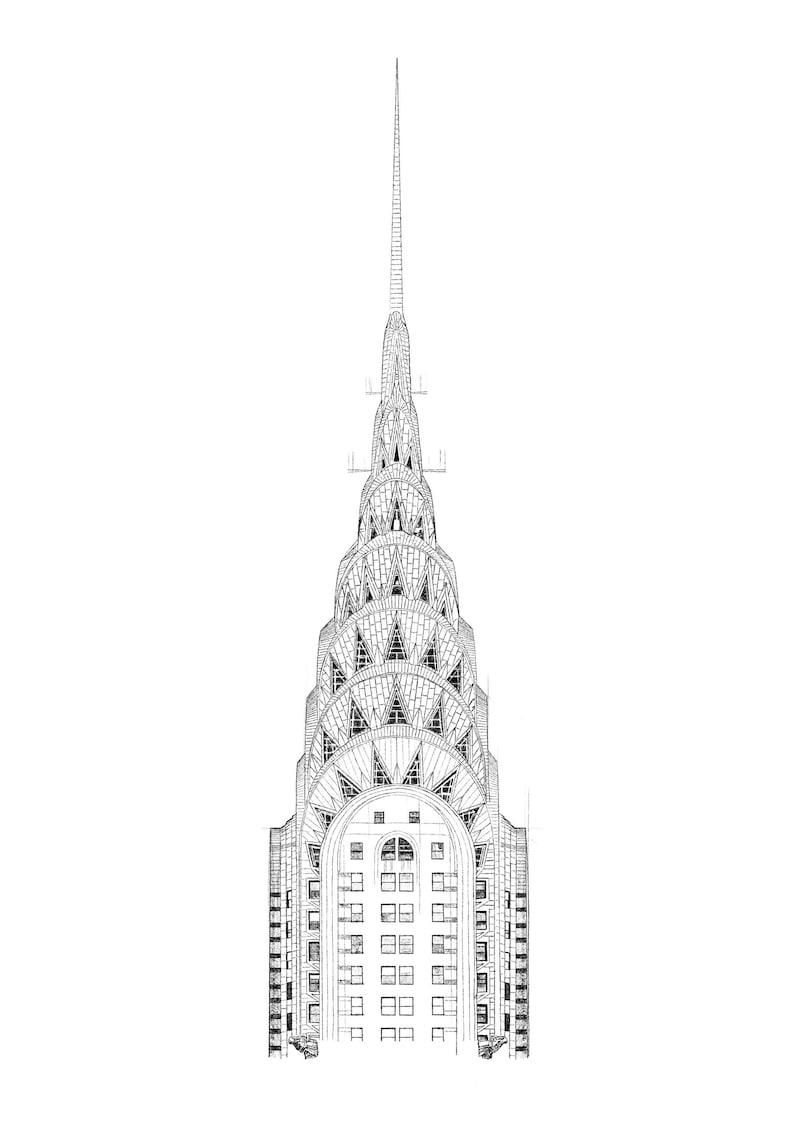 A4 Chrysler Building Digital Print - Etsy