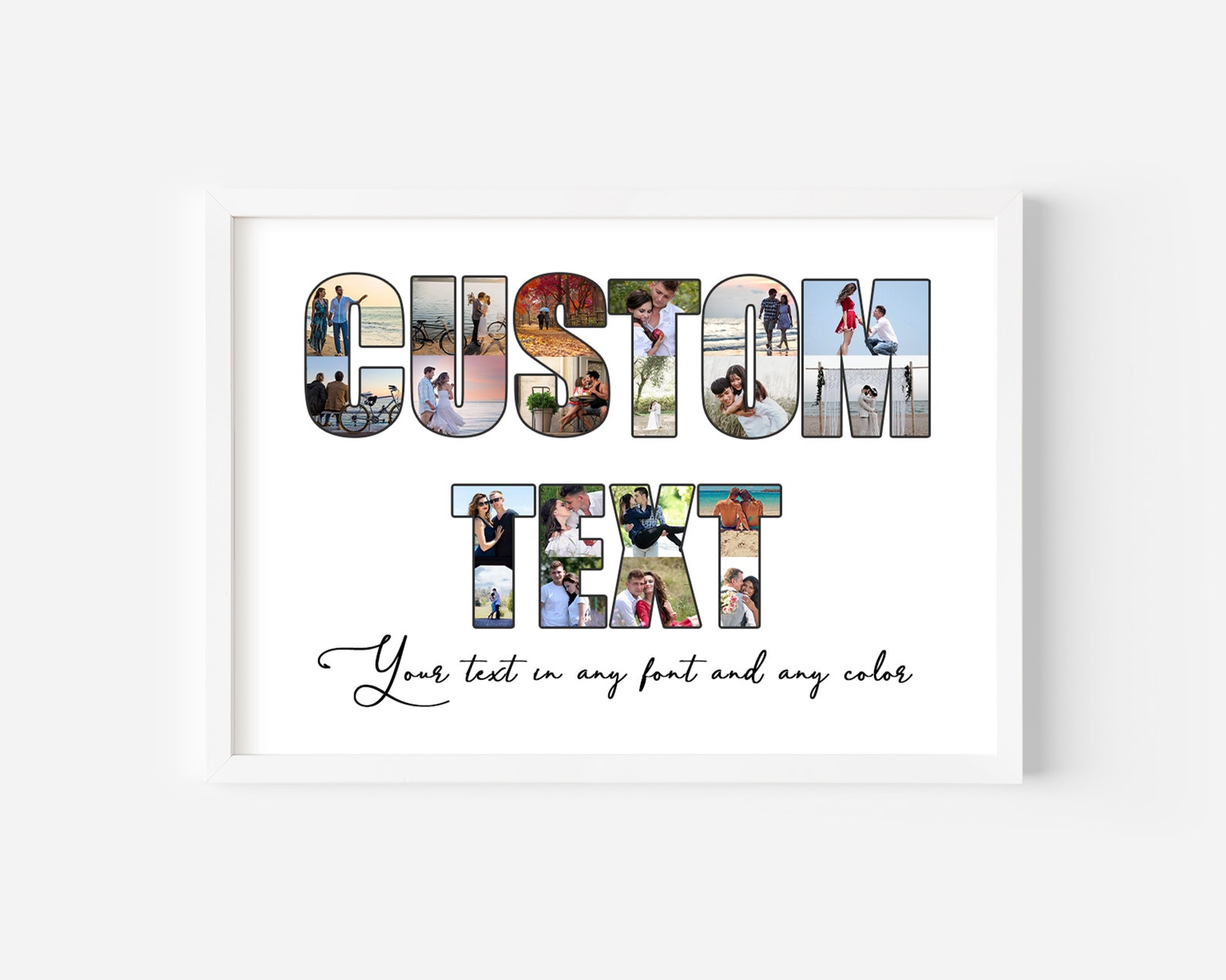 Custom Photo Collage, Name Photo Collage,custom Letter Collage ...