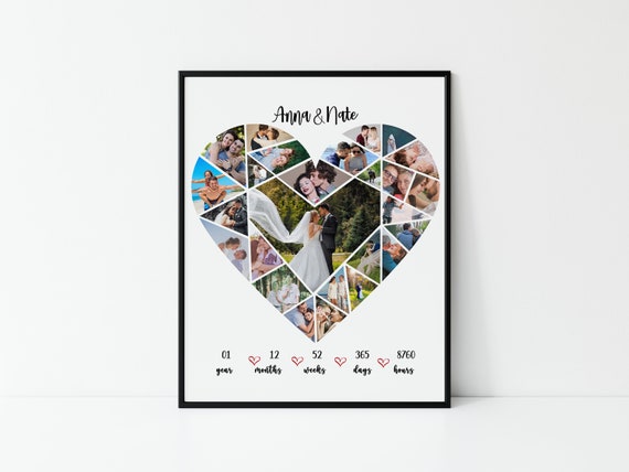 Personalize 1st Year Anniversary Photo Collage Gift 1 Year | Etsy