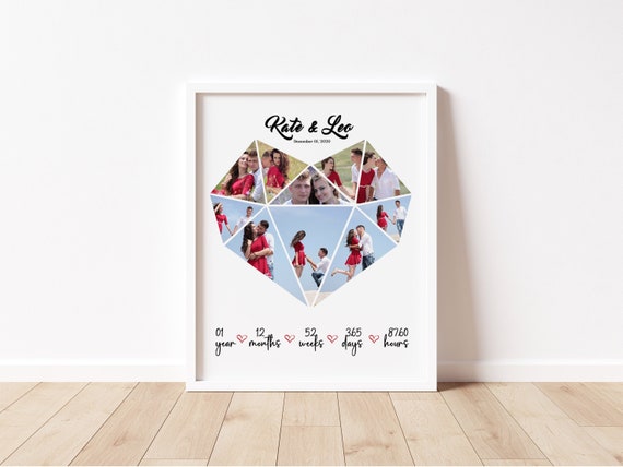 Personalize 1st Year Anniversary Photo Collage Gift 1 Year - Etsy