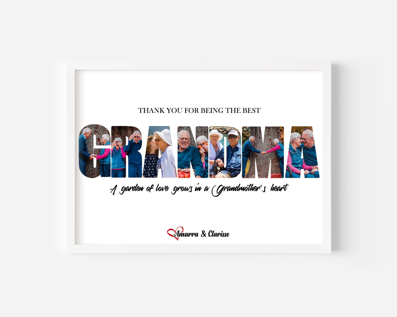 Personalized Grandma Photo Collage, Grandmother Picture Collage, First ...