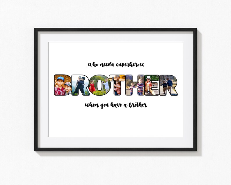 Personalized Brother Photo Collage, Brother Photo Gift, Gifts for ...