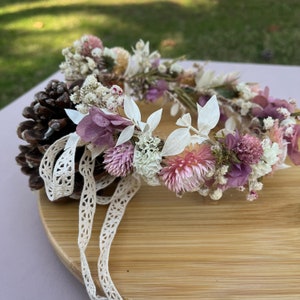 Soft Pink Flower Crown, Boho Hair Wreath, Rustic Wedding Crown, Girl ...