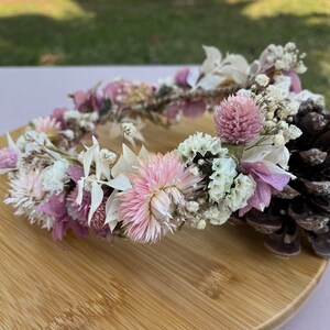 Soft Pink Flower Crown, Boho Hair Wreath, Rustic Wedding Crown, Girl ...