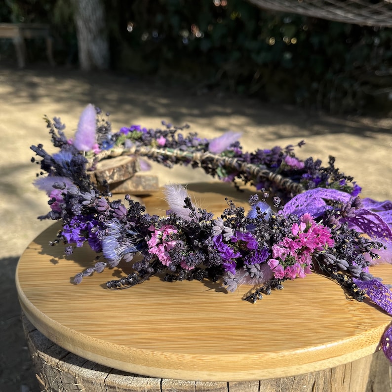 Purple Dried Flowers Bridal Bouquet Romantic Wedding - Etsy