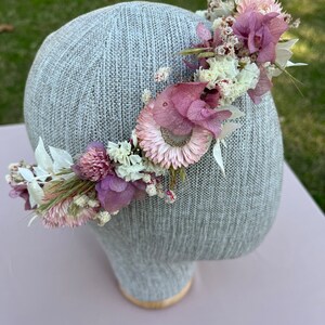 Soft Pink Flower Crown, Boho Hair Wreath, Rustic Wedding Crown, Girl ...