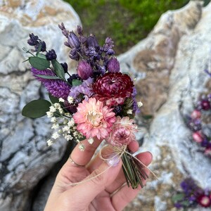Purple Dried Flowers Hair Comb, Rustic Flowers Comb, Bridal Hair Piece ...