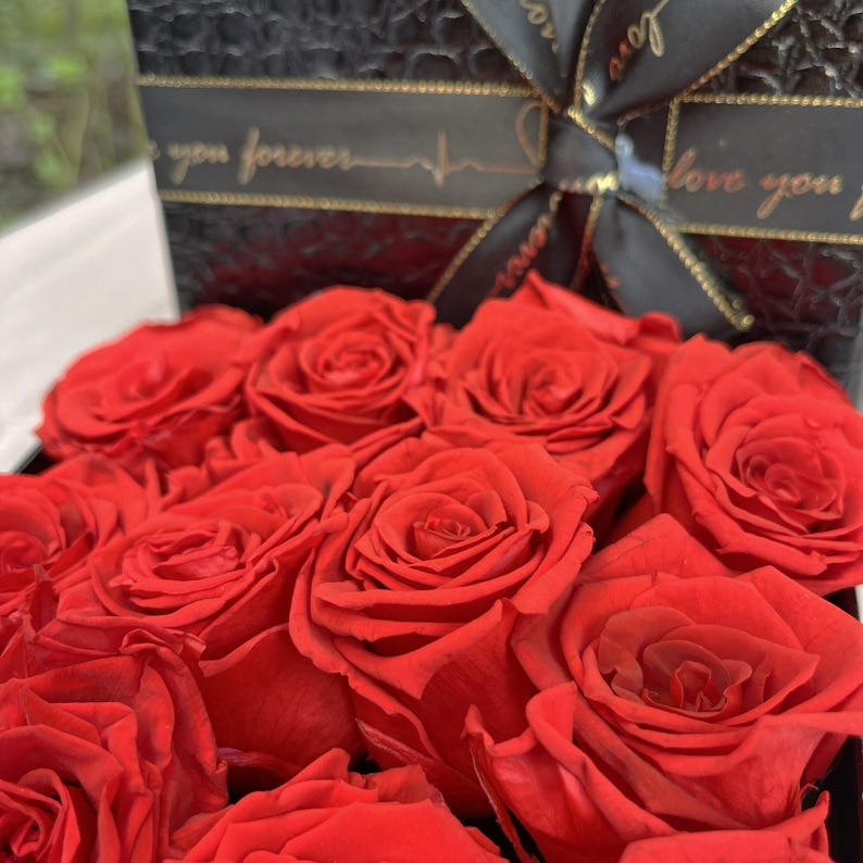 Preserved Red Rose Gift Box: Valentine's Day Anniversary Flower - Etsy