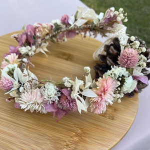 Soft Pink Flower Crown, Boho Hair Wreath, Rustic Wedding Crown, Girl ...