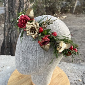 Christmas Flower Crown Wreath, Christmas Hair Accessory, Christmas Gif ...