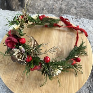 Christmas Flower Crown Wreath, Christmas Hair Accessory, Christmas Gif ...