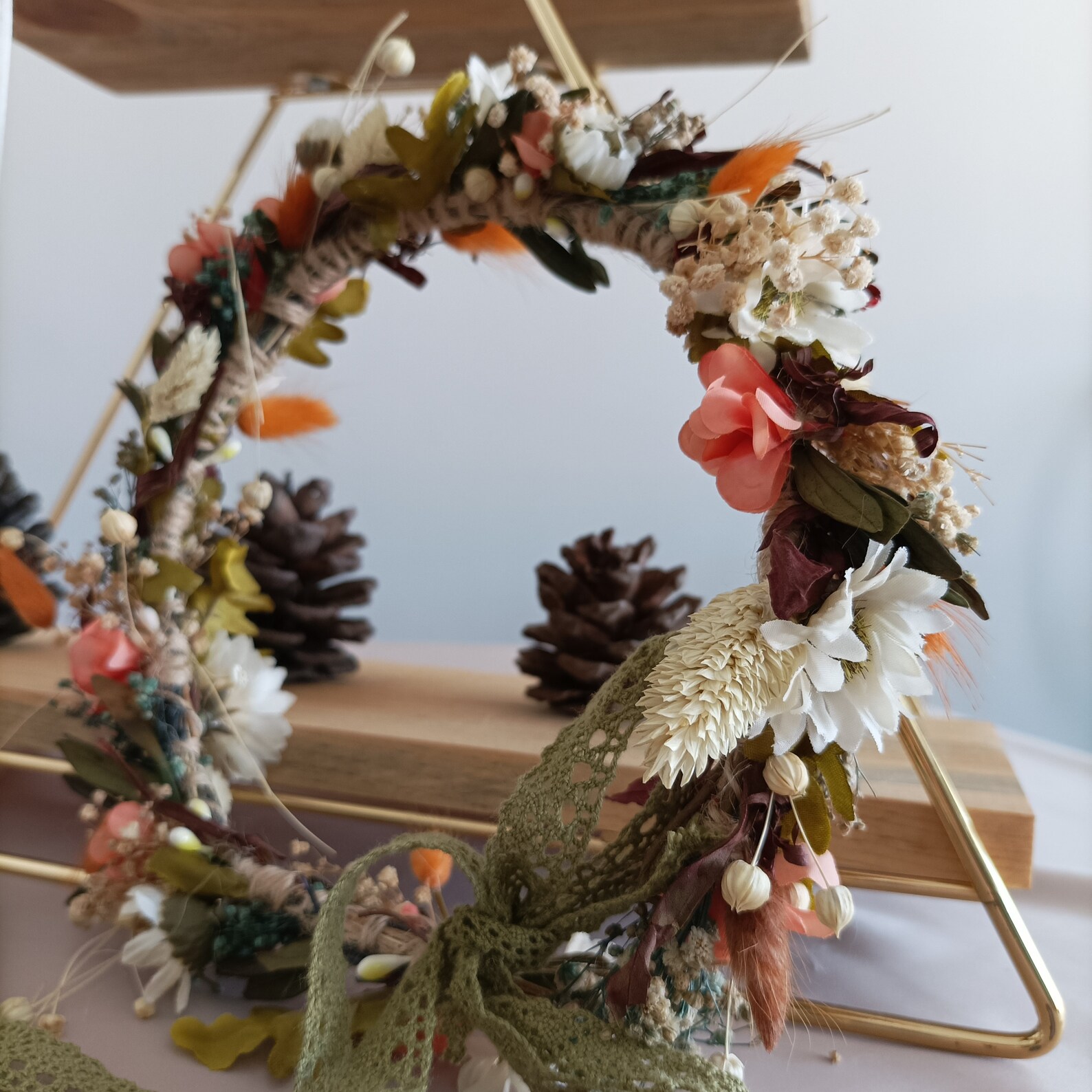 Dried Flower Crown Rustic Hair Wreath Boho Wedding Crown - Etsy