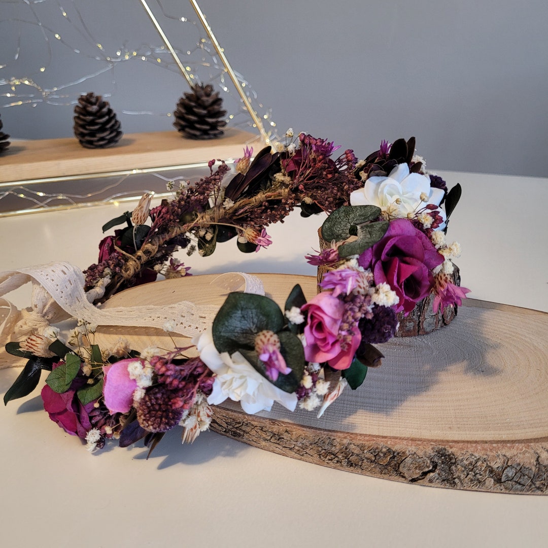 Romantic Flower Crown, Rustic Hair Wreath, Wedding Flowers Crown, Girl ...