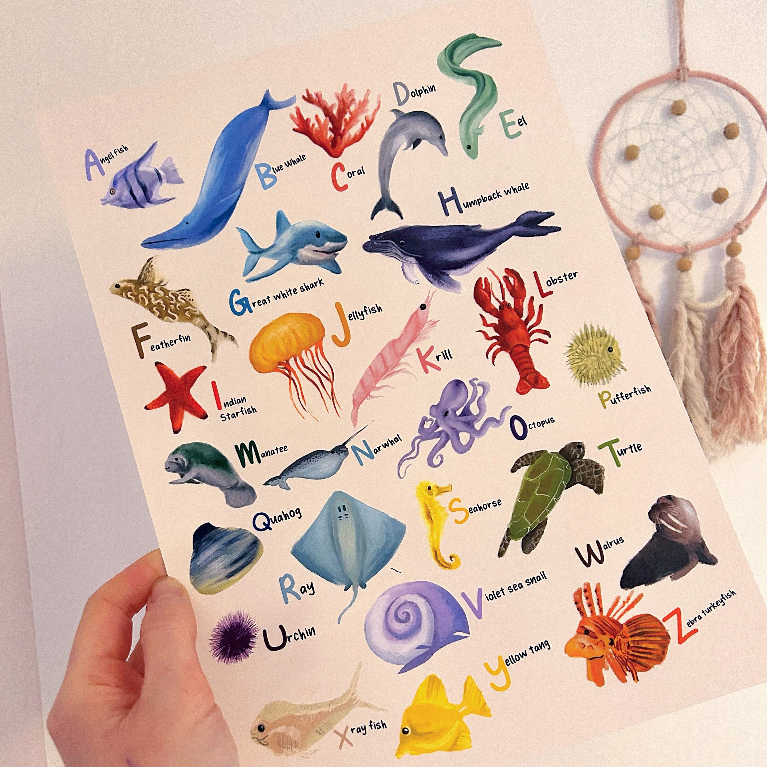 Ocean Sea Animal Alphabet Print Ocean Alphabet, Abc Poster,, 58% OFF