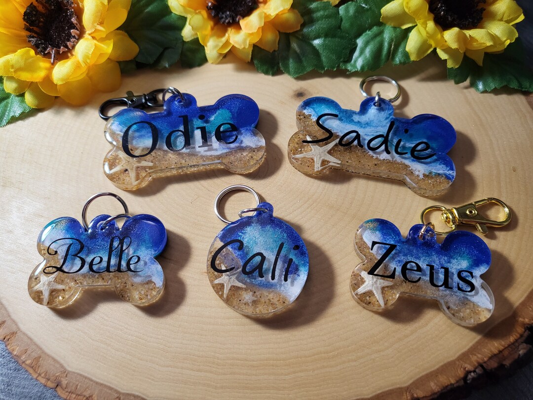 Custom, Beach, Pet , Dog, ID Tag - Etsy