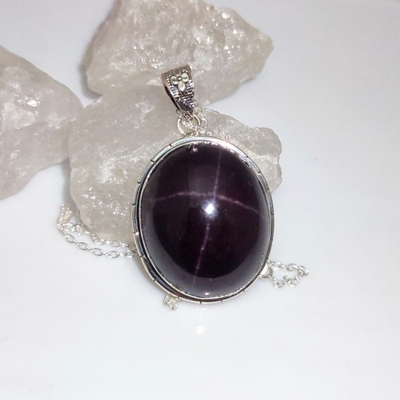 Star Ruby Pendant Star Ruby Necklace Natural Star Ruby - Etsy