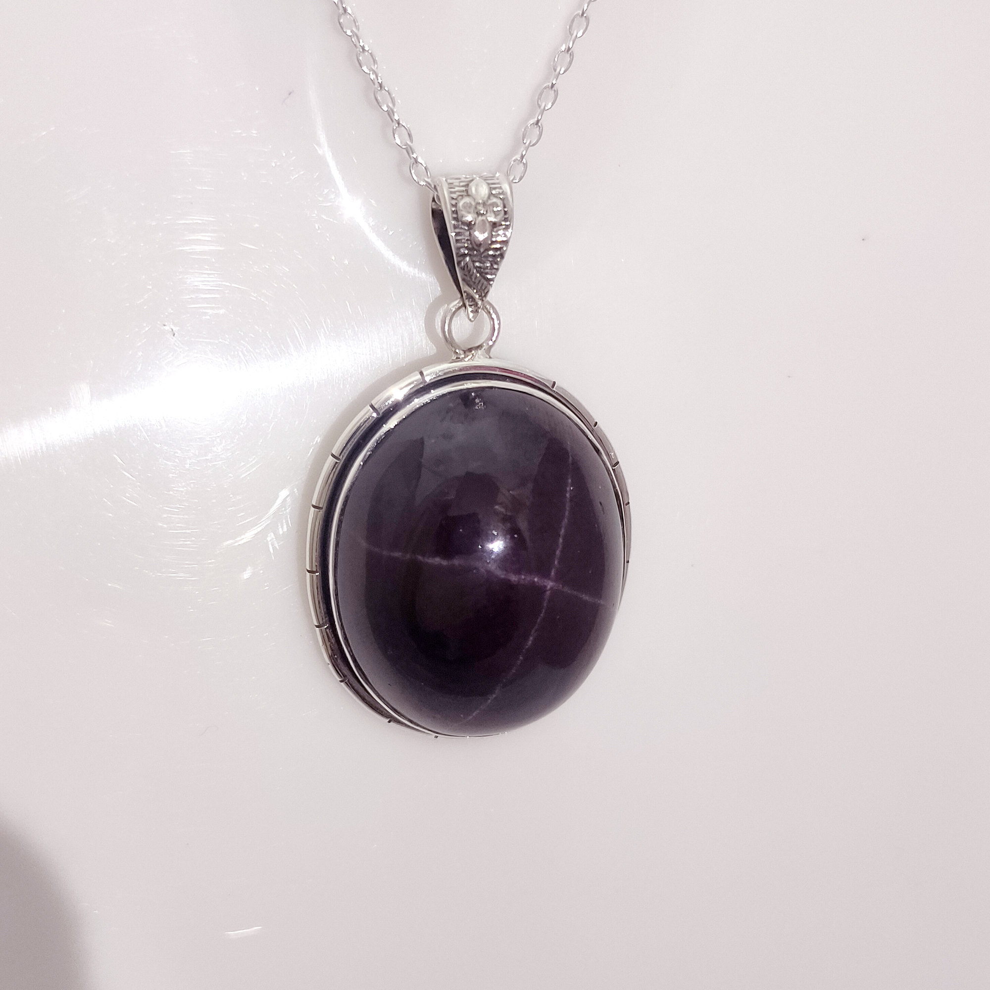 Star Ruby Pendant, Star Ruby Necklace, Natural Star Ruby Jewelry, 925 ...