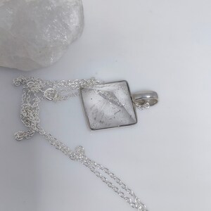 Crystal Pyramid Necklace, Clear Crystal Pyramid Pendant, 925 Silver ...