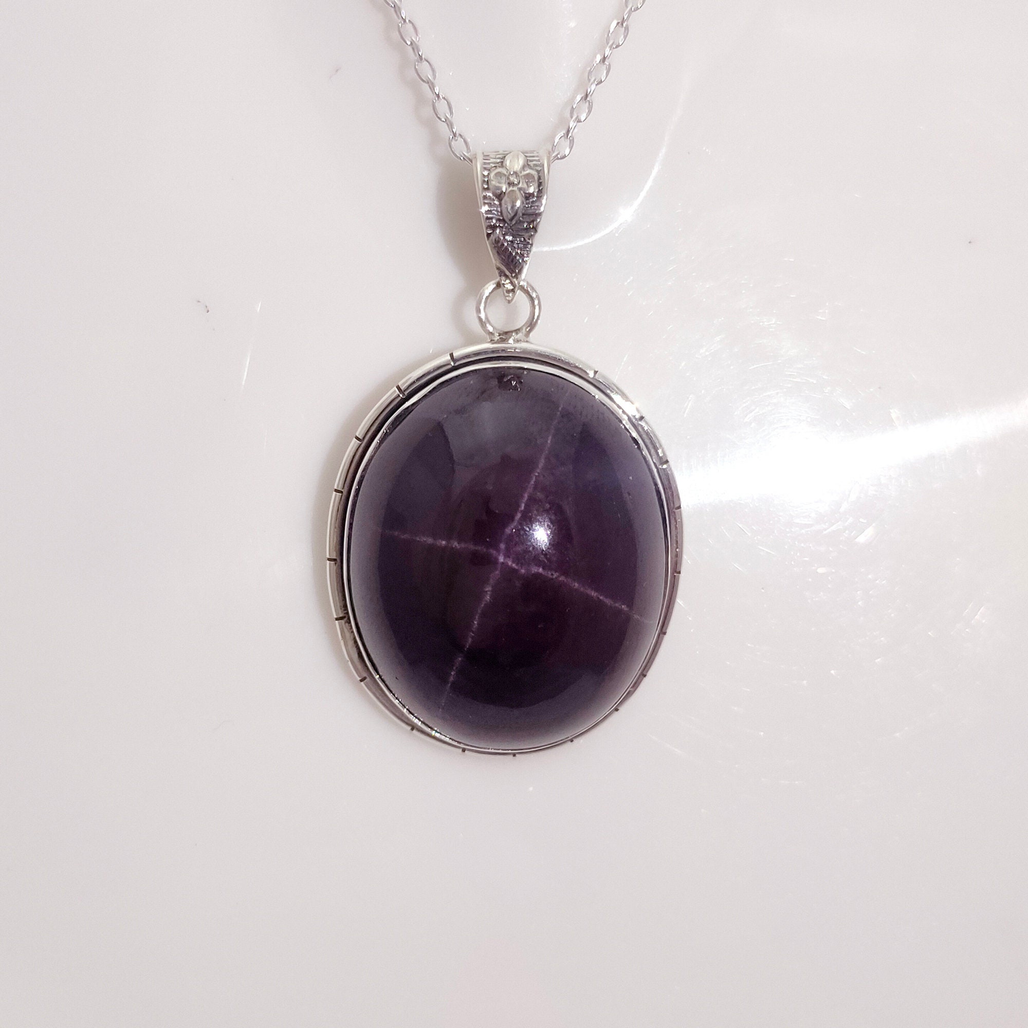 Star Ruby Pendant, Star Ruby Necklace, Natural Star Ruby Jewelry, 925 ...