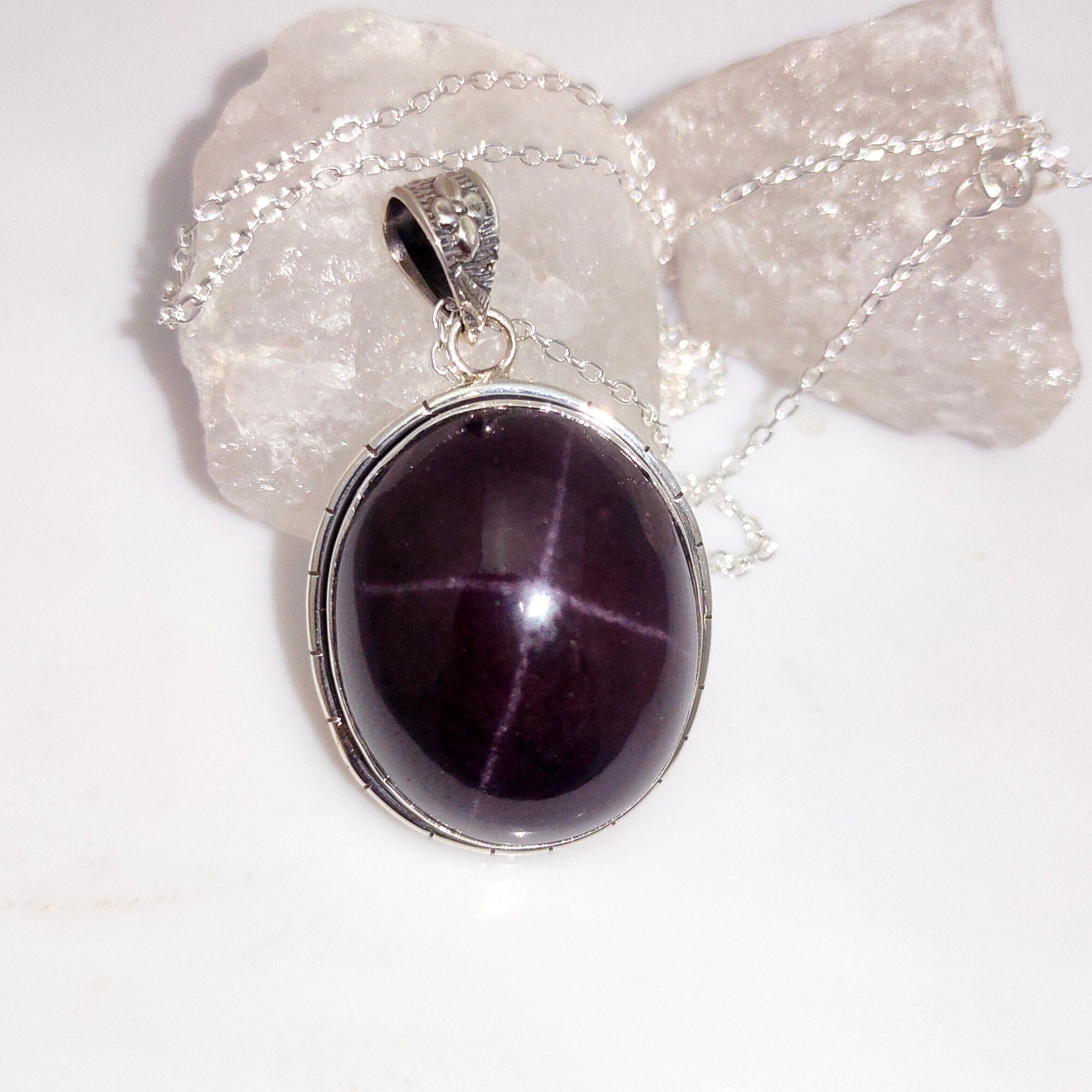 Star Ruby Pendant, Star Ruby Necklace, Natural Star Ruby Jewelry, 925 ...