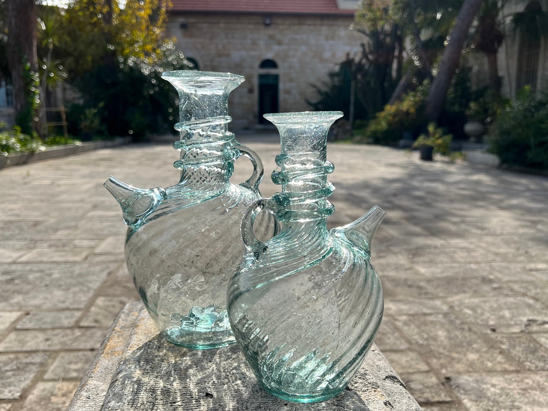 Traditional Lebanese Recycled Glass Water Jug Water Pitcher Ibrik إبريق ...