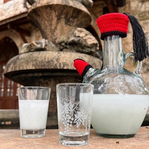 Set of 6 Arak Glass Cups Lebanese Traditional Arak Drinking Glasses ...